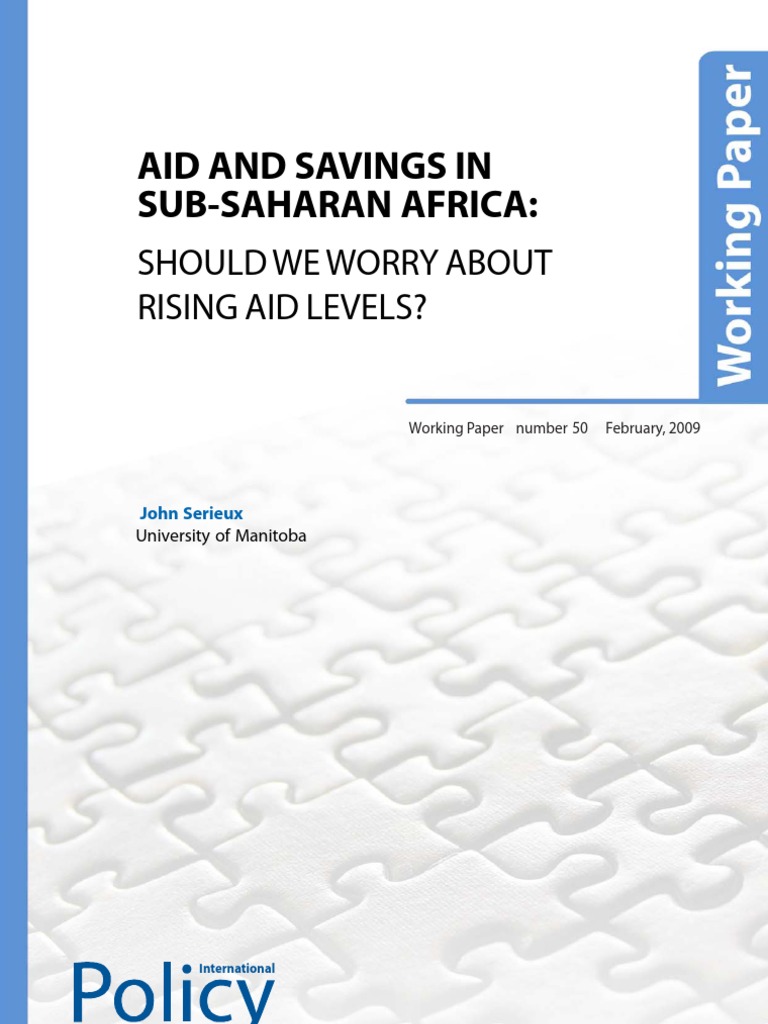 Aid and Savings in Sub - Saharan Africa | PDF | Aids | Gross Domestic ...