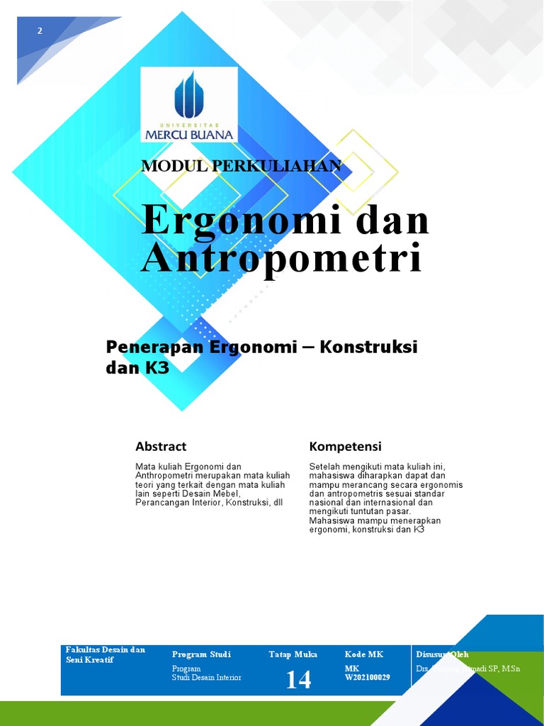 014 Ergo-Kons - K3 E A Modul Bahan Ajar 2021 | PDF | Seni | Komputer