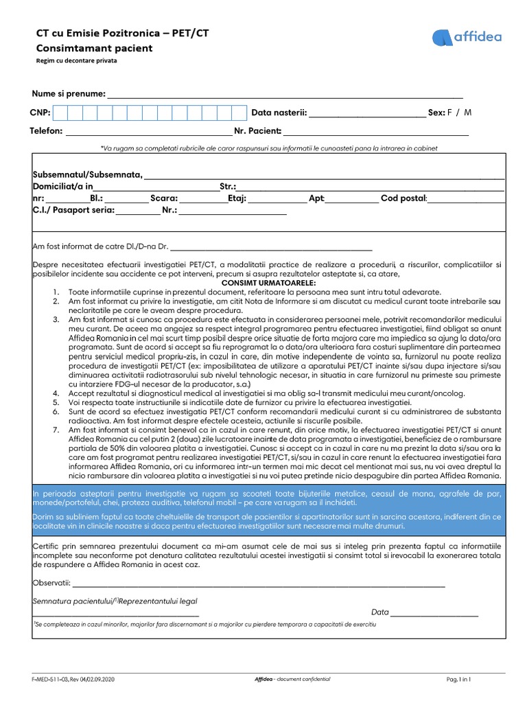 Consimtamant Pet CT Privat 1 | PDF