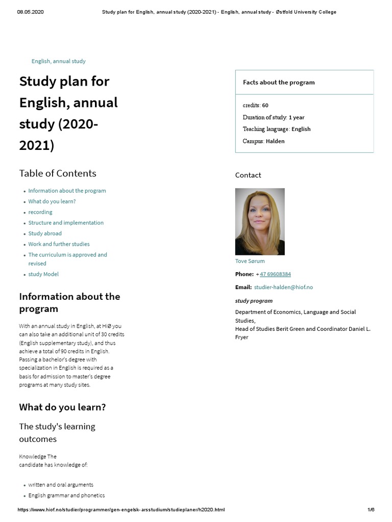 English Study Plan 2020-2021, Østfold | PDF | Test (Assessment ...