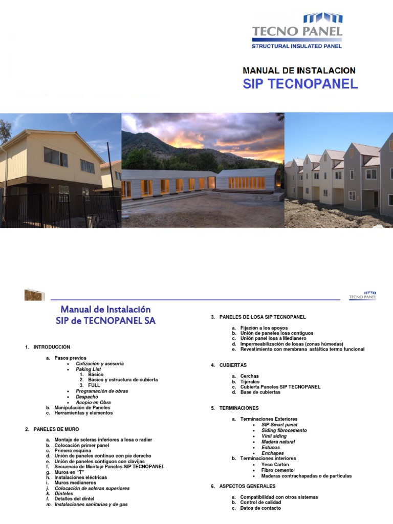 Manual Instalación SIP Tecnopanel | PDF | Tornillo | Materiales de construcción
