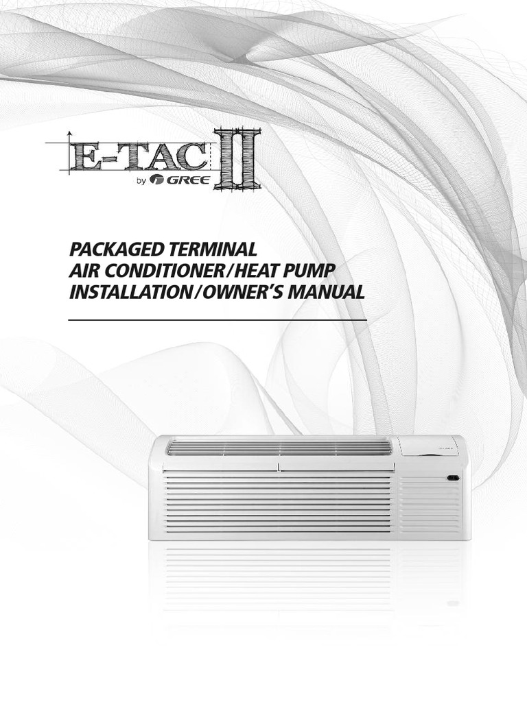 Packaged Terminal Air Conditioner/Heat Pump Installation/Owner'S Manual ...