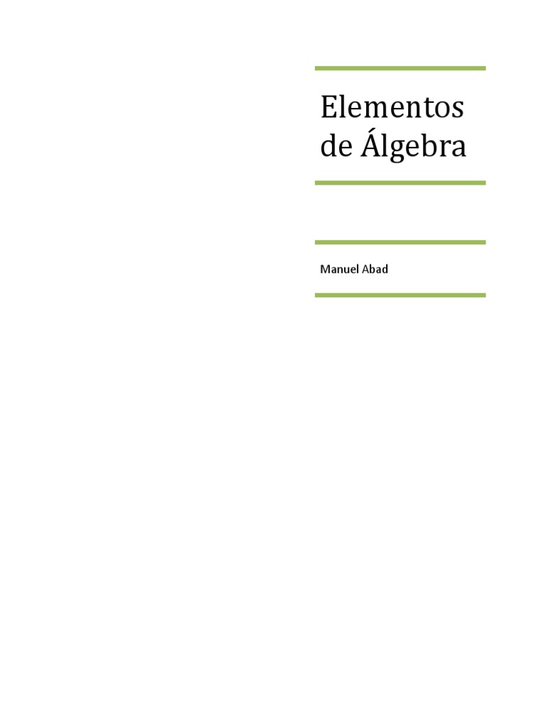 Manuel Abad - Elementos de Álgebra | PDF | Proposición | Conjunto ...
