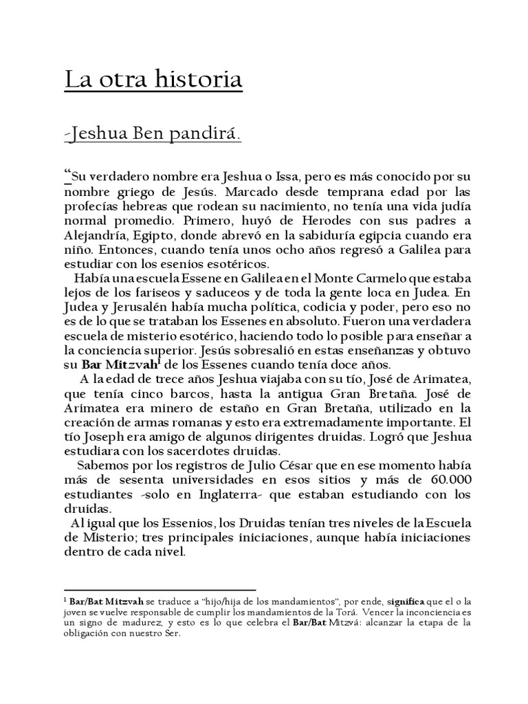 Jeshua Ben Pandira: Historia Oculta | PDF | Jesús | Alma