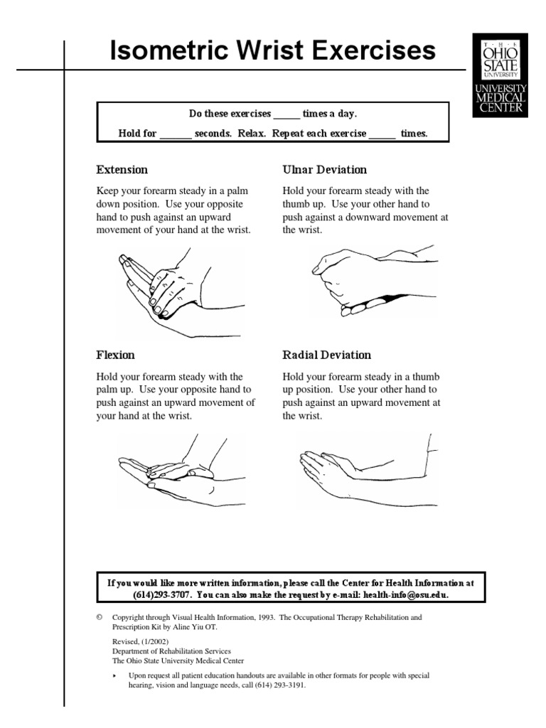 Isometric Wrist Exercises | PDF