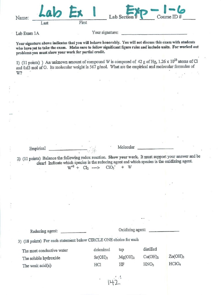 Sample Lab Exams | PDF