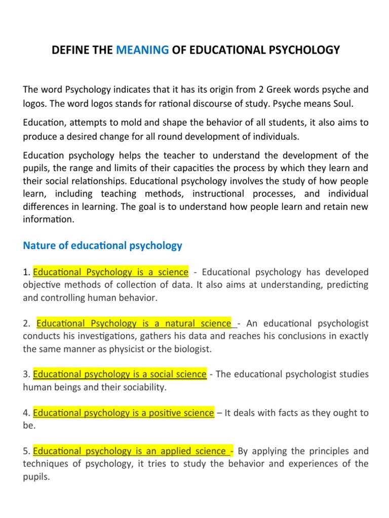 Educational Psychology Assignment | PDF | Educational Psychology ...