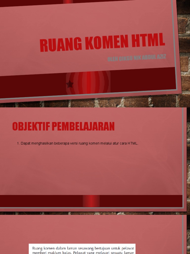 Ruang Komen Menggunakan HTML | PDF | Komputer