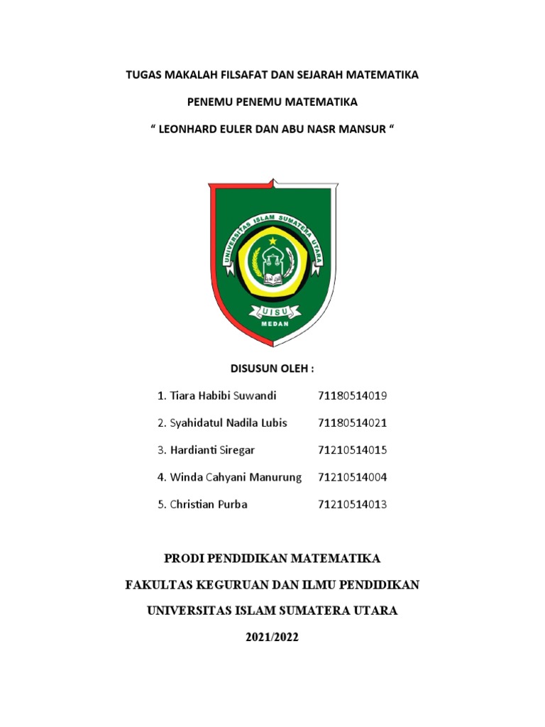 Tugas Makalah Filsafat Dan Sejarah Matematika | PDF