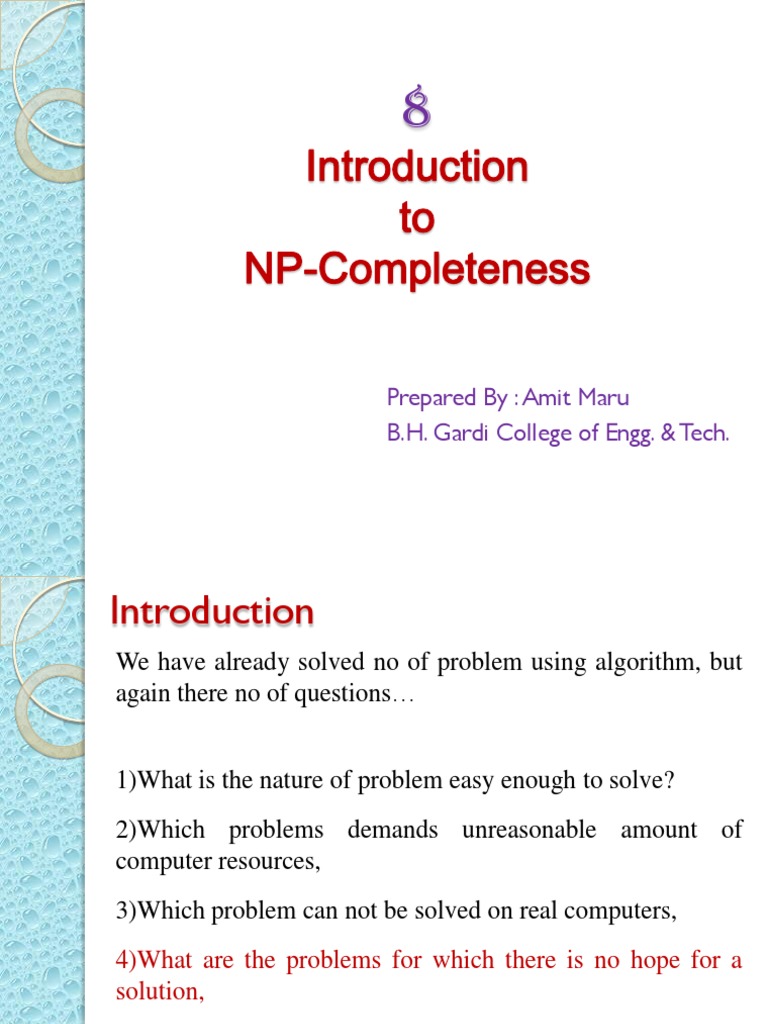 Introduction To Np Completeness Pdf Time Complexity Computational Complexity Theory