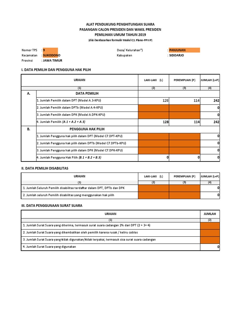 Sukodono Alat Pendukung Penghitungan (Rev-2803) | PDF
