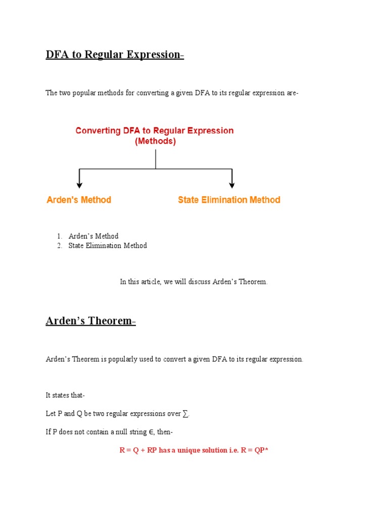 DFA To Regular Expression | PDF | Regular Expression | Models Of ...