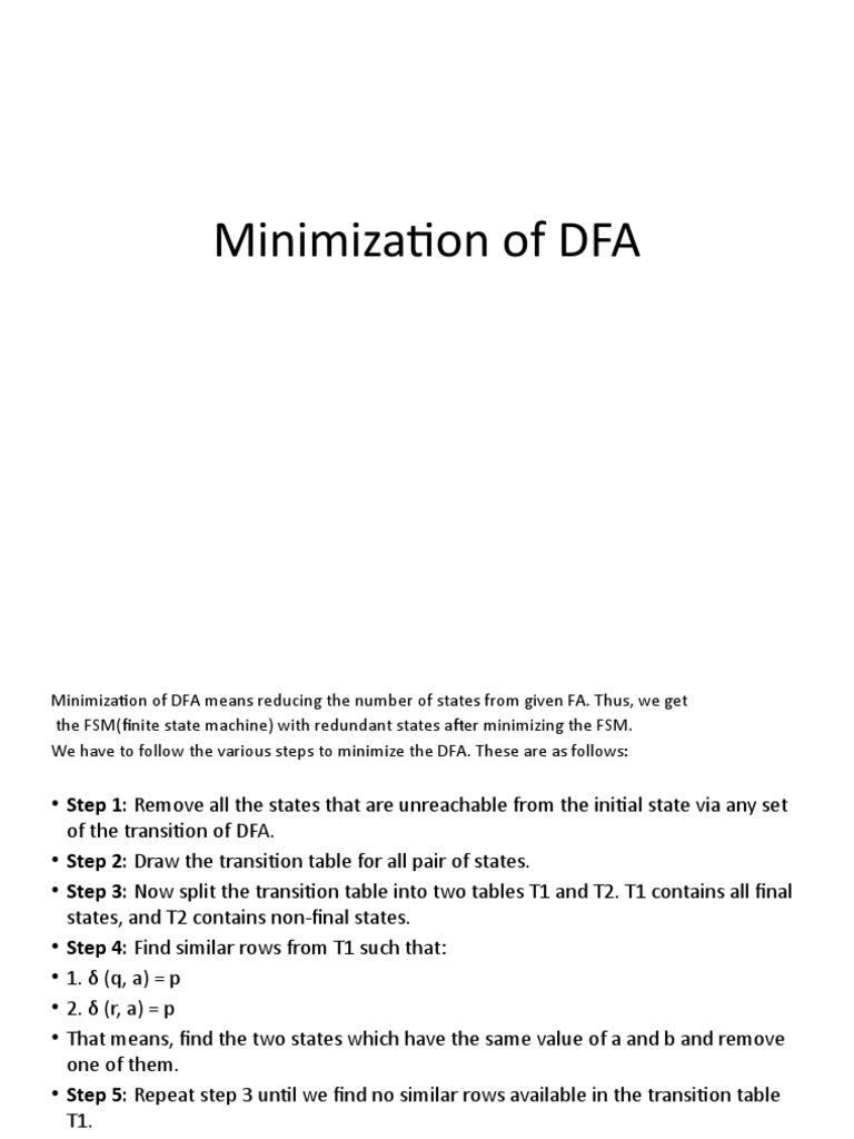 Minimization of DFA | PDF | Regular Expression | Formal Methods