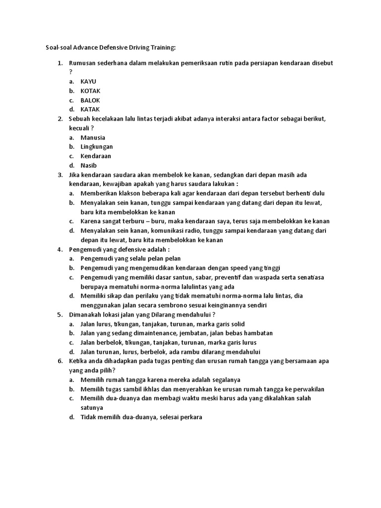 Soal Dari Master Training | PDF