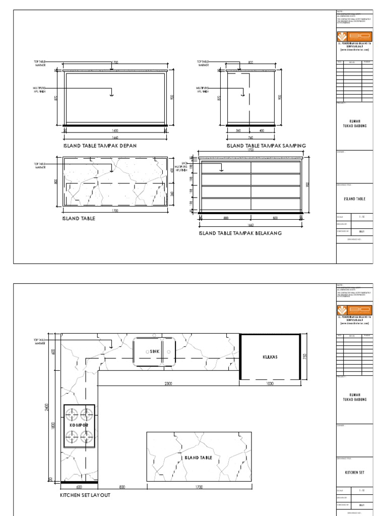 Gambar Kerja Kitchen Set | PDF