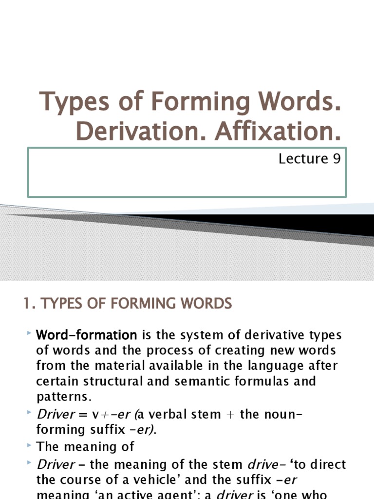 PR 10 Types of Forming Words | PDF | Word | Lexicon