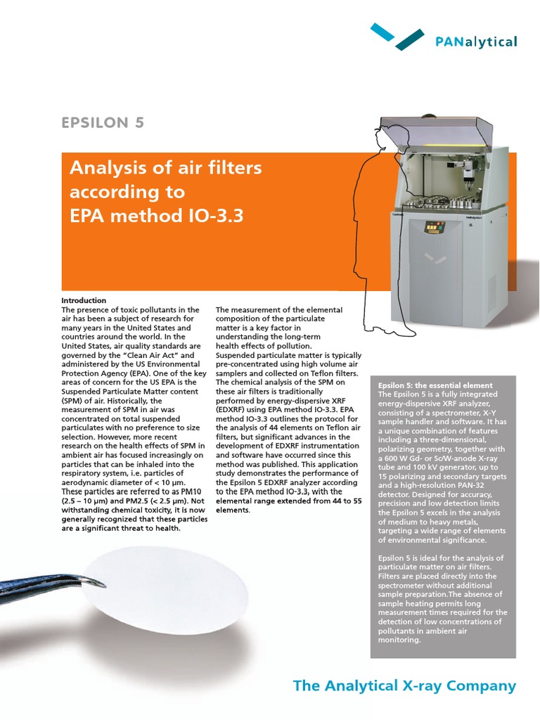 Epsilon 5: XRF Analysis of Air Filters | PDF | Particulates | Energy ...