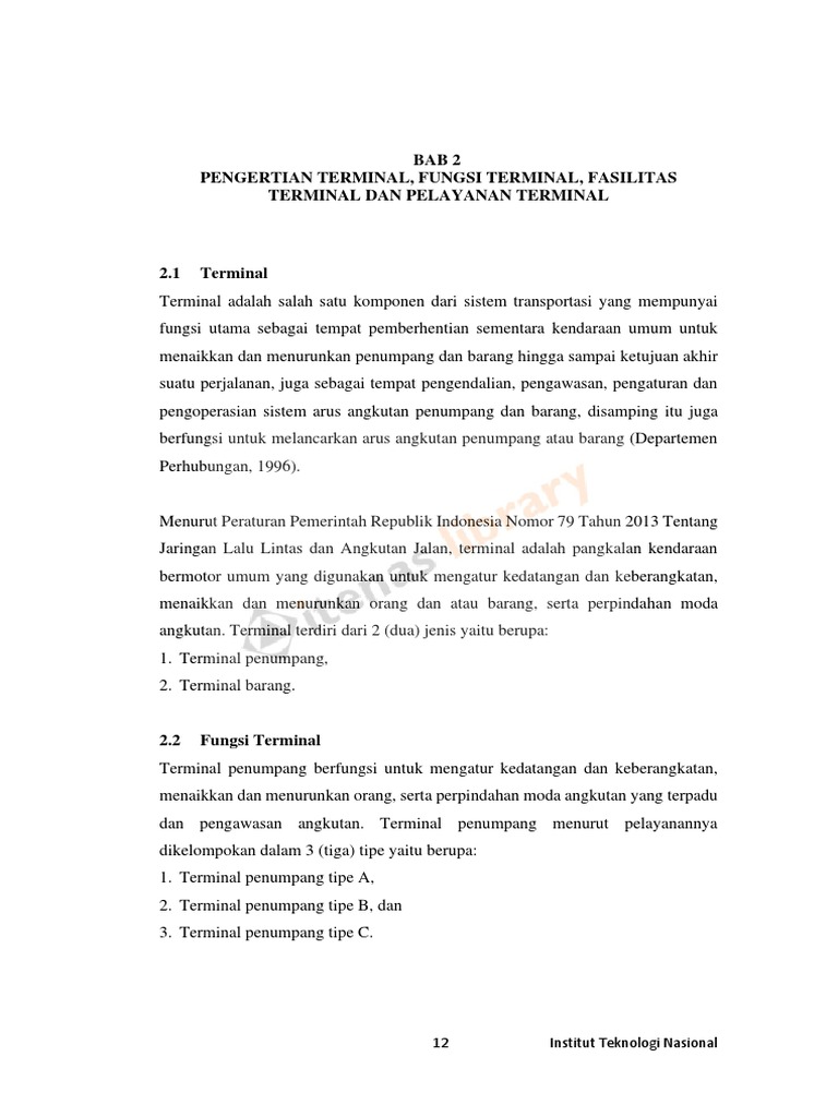Pengertian dan Fungsi Terminal Transportasi | PDF