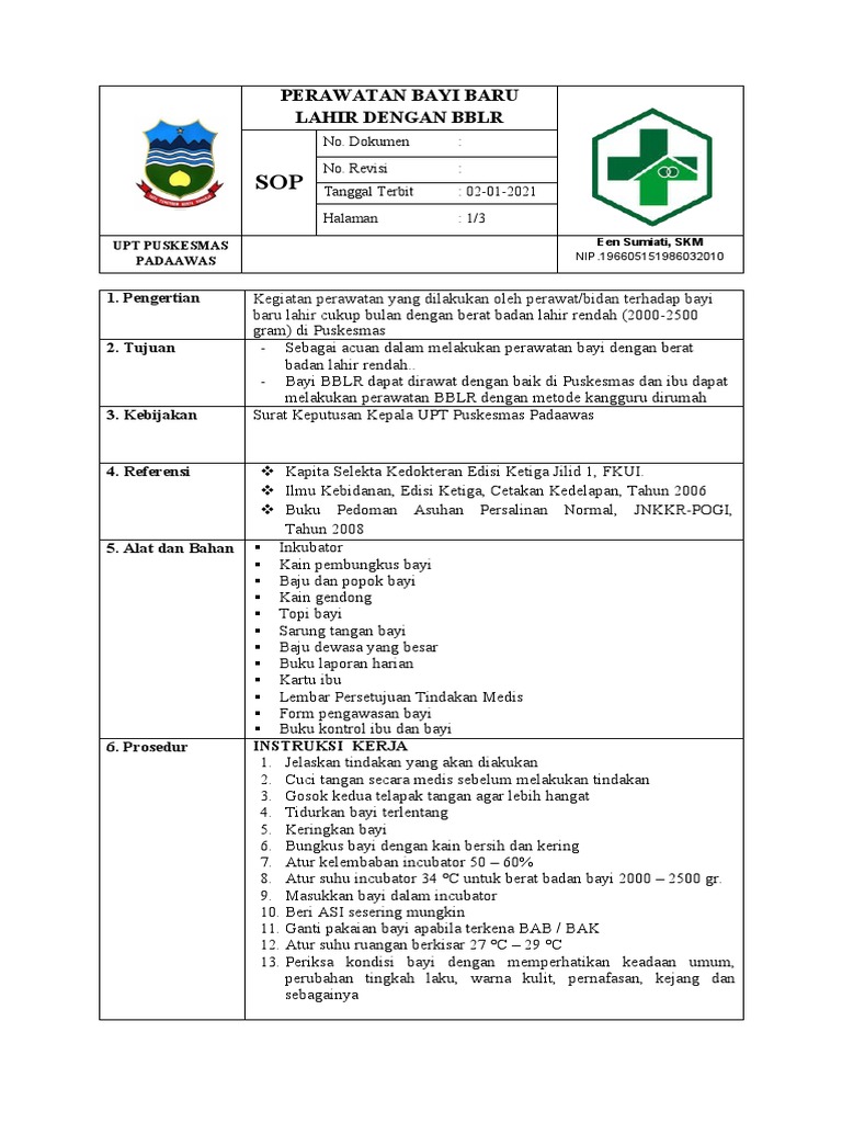SOP Perawatan BBLR | PDF