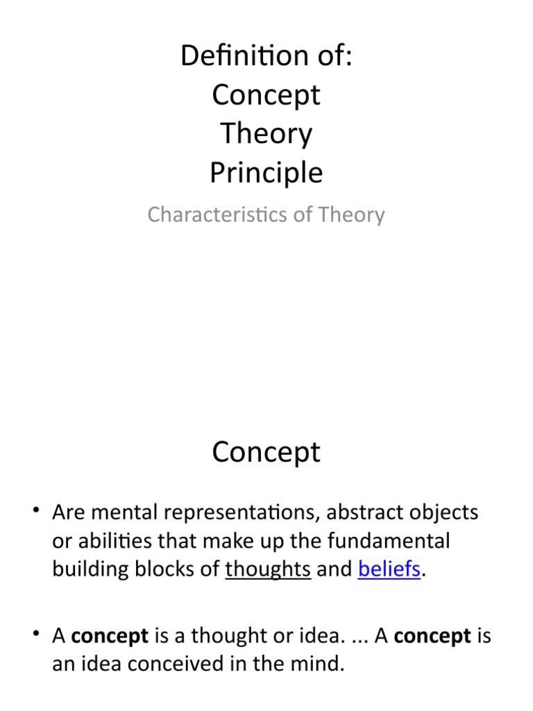 Definition Of: Concept Theory Principle | PDF | Concept | Theory