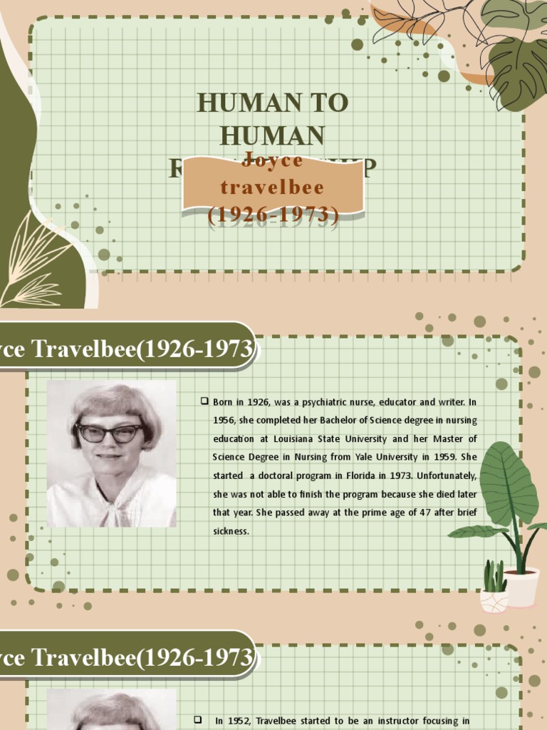 Human To Human Relationship: Joyce Travelbee (1926-1973) | PDF ...