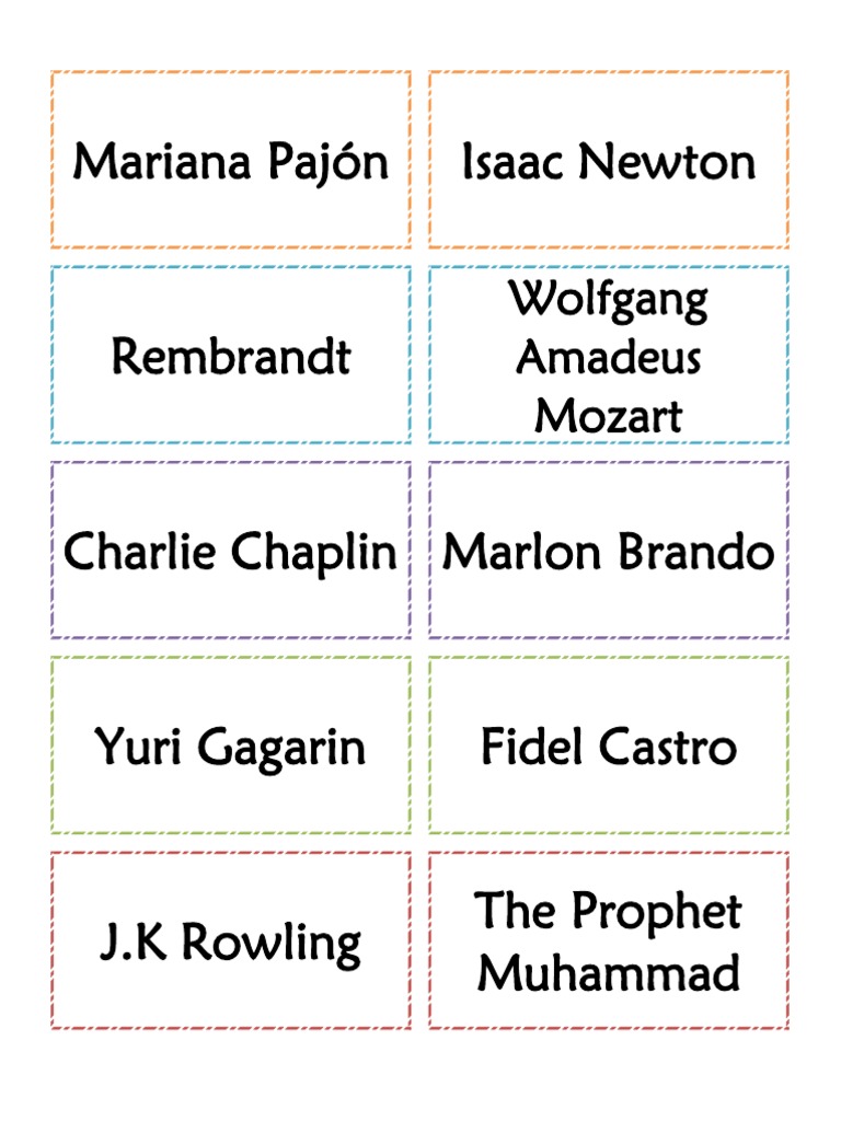 Cards - Famous People | PDF | Mystery, Thriller & Crime Fiction | Young ...