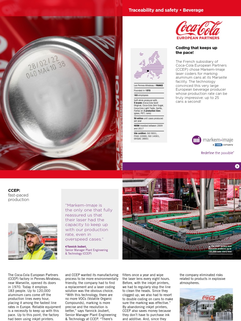 CCEP Upgrades to Laser Coding at Pennes-Mirabeau | PDF | Coca Cola ...