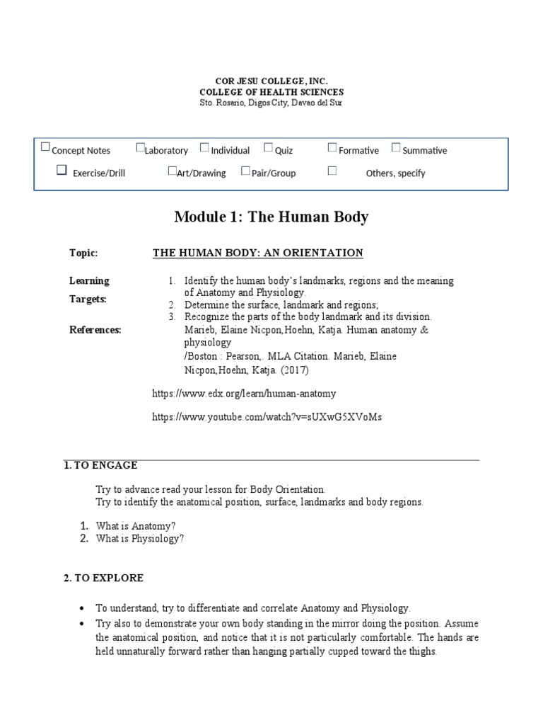 Print ANAPHY MODULE 1 | PDF | Anatomical Terms Of Location ...