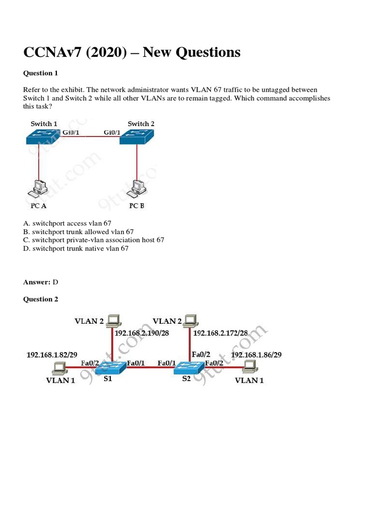CCNA Questions July 2020 | PDF