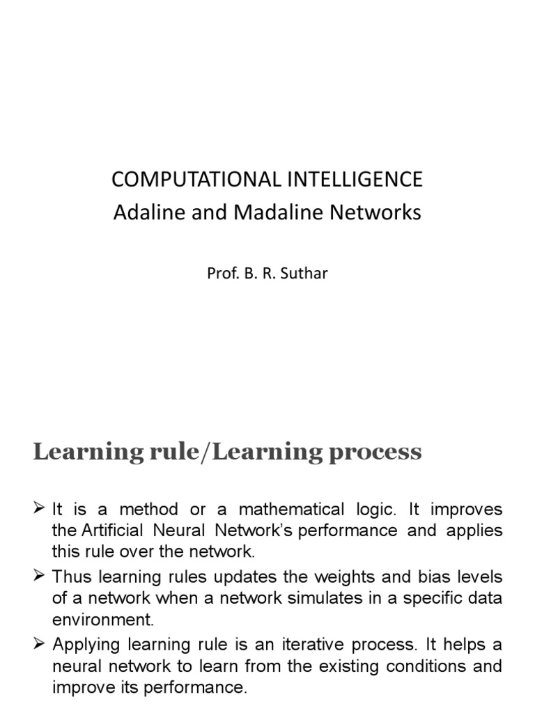 Ci - Adaline & Madaline Network | PDF | Artificial Neural Network ...
