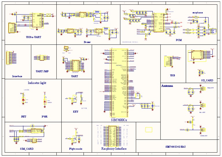 SIM7600X 4G HAT Schematic | PDF
