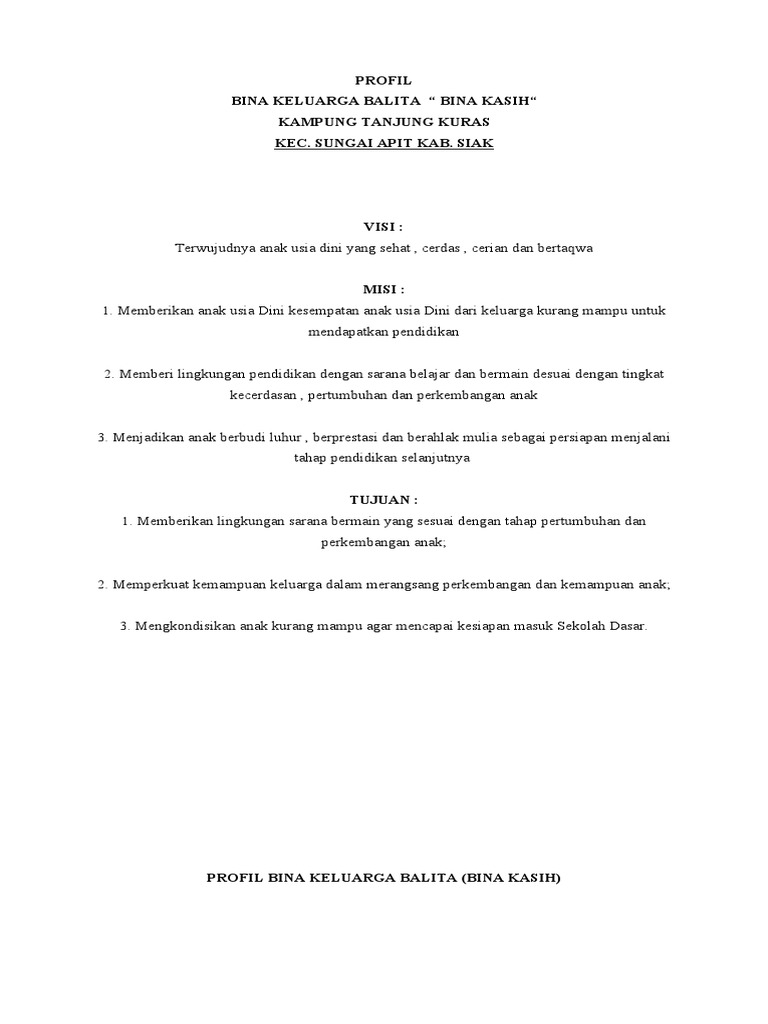 Profil BKB | PDF | Pengembangan Diri | Kesehatan Holistik