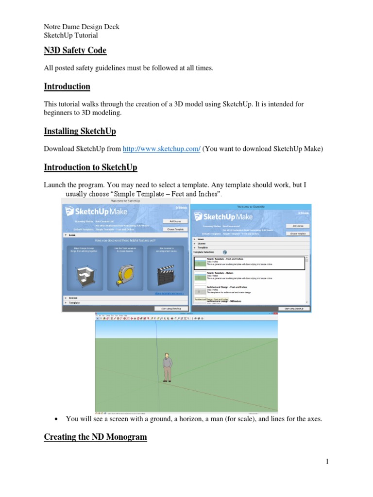 Sketchup Tutorial Pdf Sketch Up Software