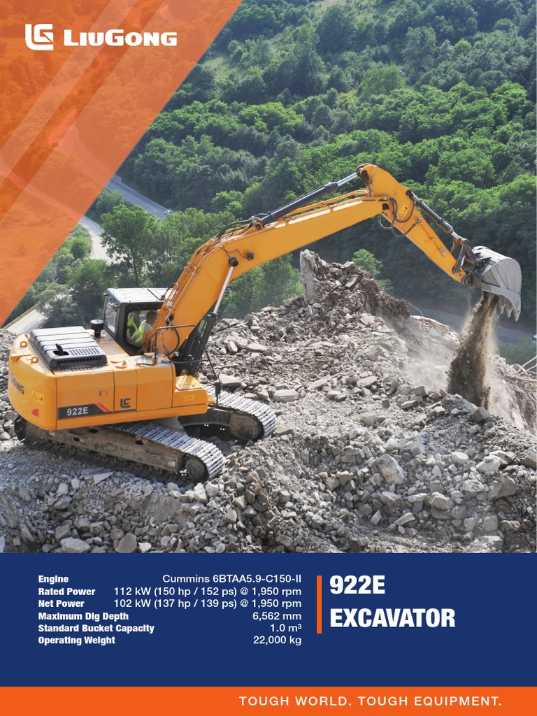 922E Excavator: Tough World. Tough Equipment | PDF | Horsepower | Engines