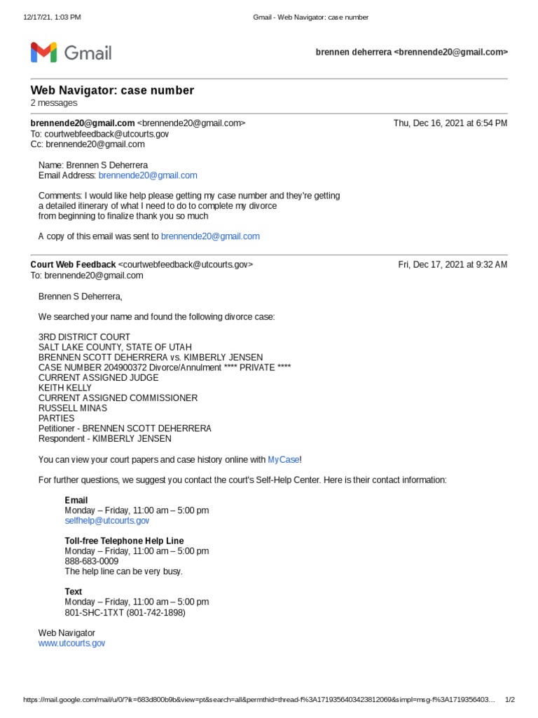 Web Navigator: Case Number: 2 Messages | PDF | Email | Computer ...
