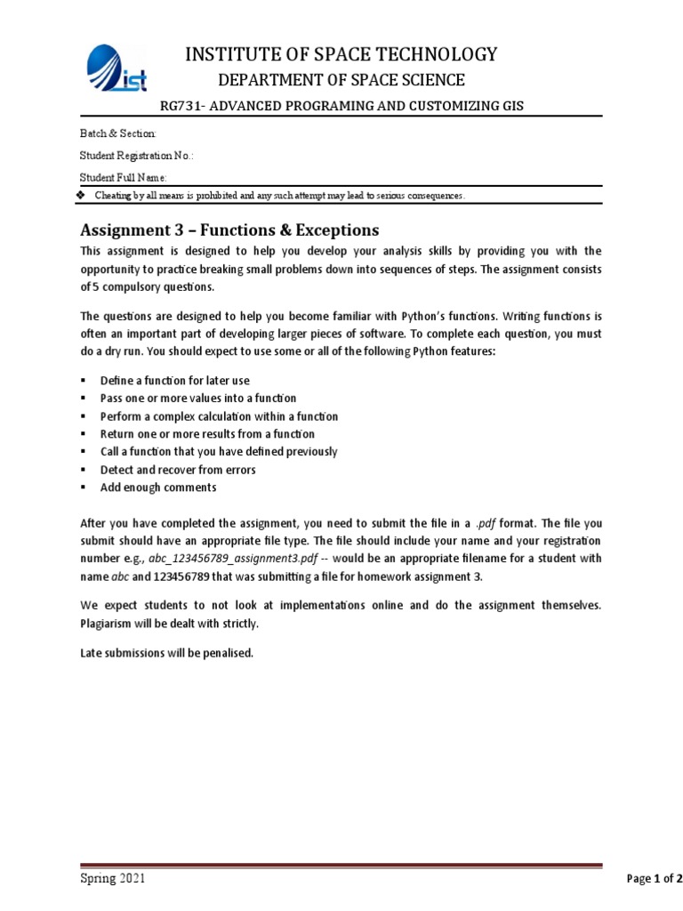 Python Functions And Exceptions Guide Pdf Computer Programming Software Engineering