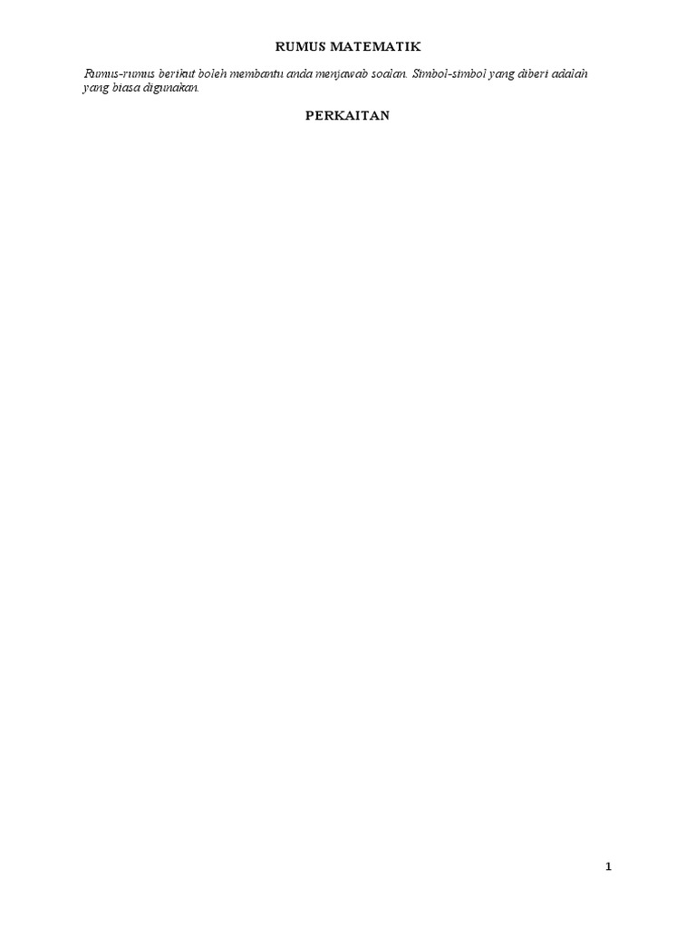 Rumus Matematik | PDF