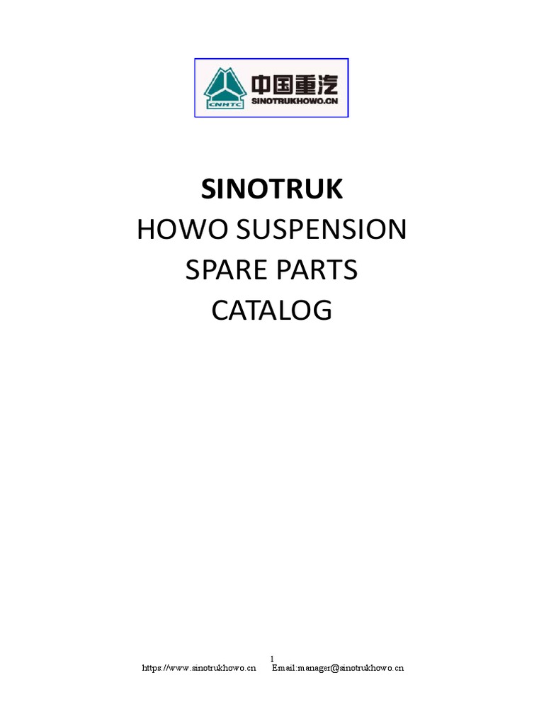 Howo Suspension Spare Parts Catalog: Sinotruk | PDF | Screw | Nut ...