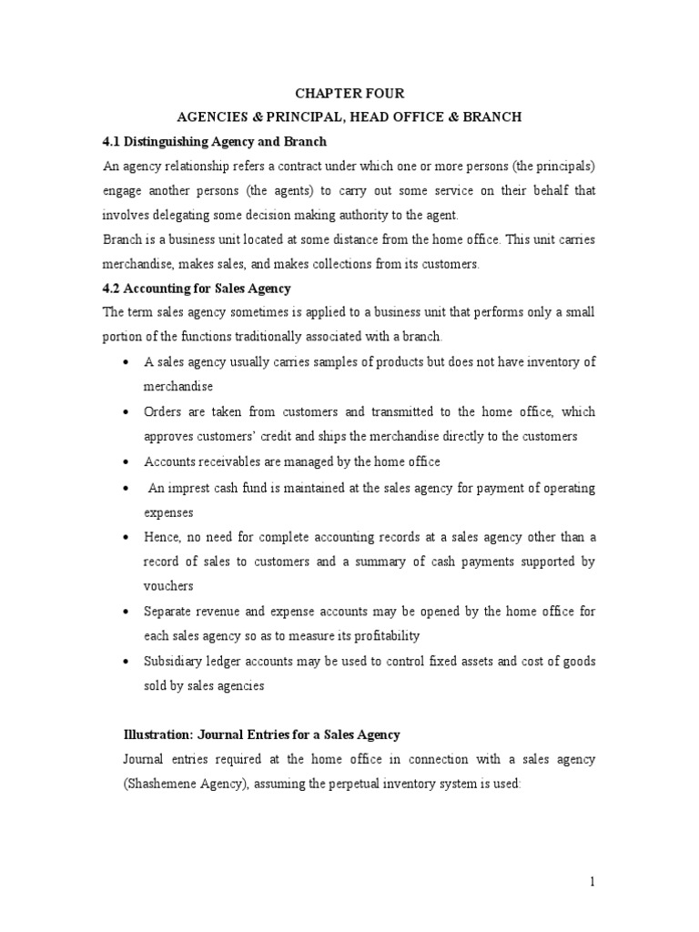 Chapter 4 Branch Accounting | PDF | Debits And Credits | Retained Earnings