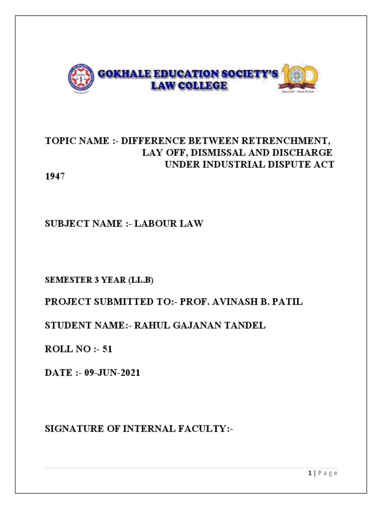 51 Labour Laws (Rahul Tandel) | PDF | Layoff | Employment