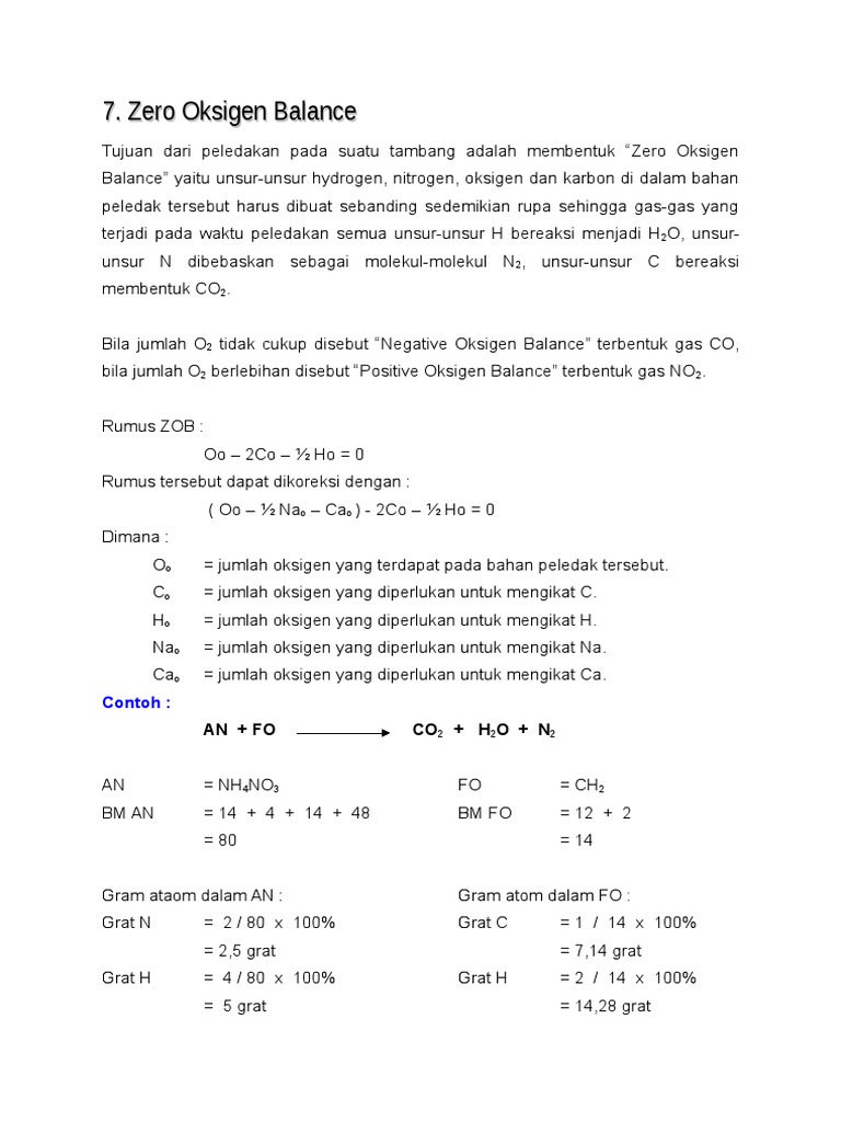 Oxygen Balance | PDF