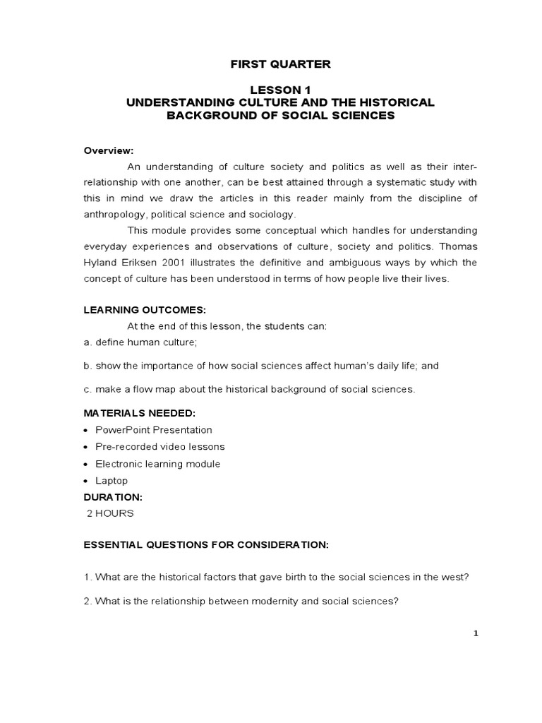 Complete Module in Understanding Culture Society and Politics | PDF ...
