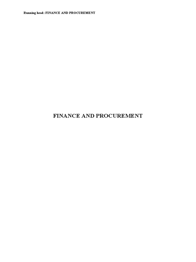 Finance and Procurement | PDF | Procurement | Theory