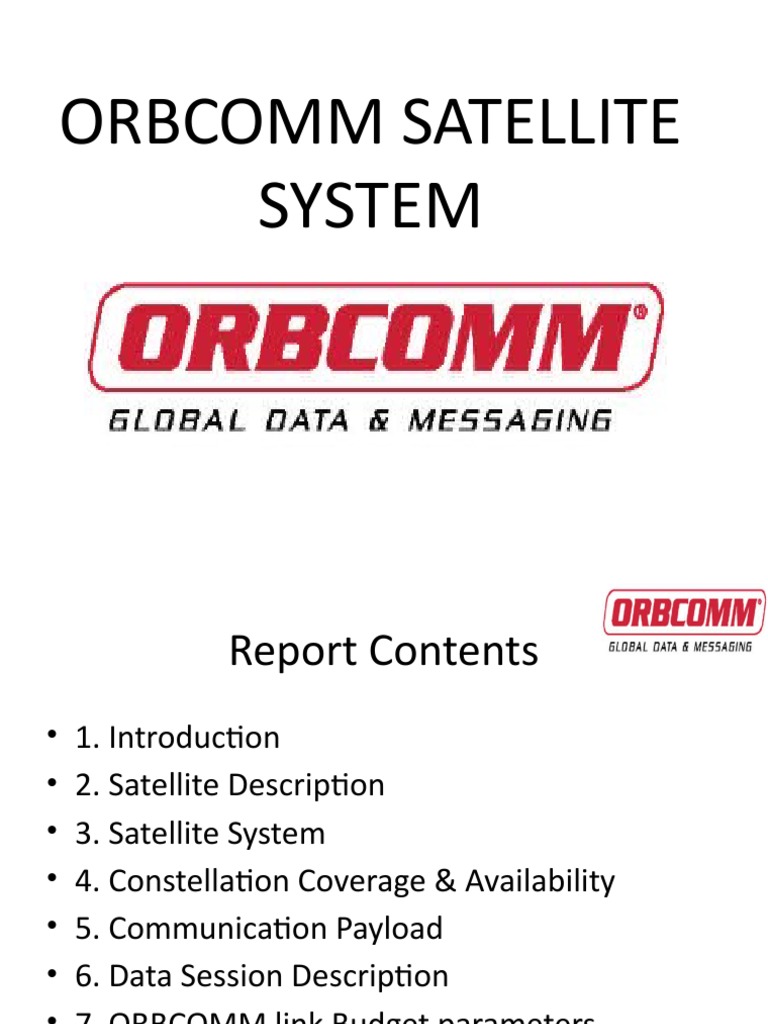 Orbcomm Satellite System | PDF | Telecommunications Infrastructure ...