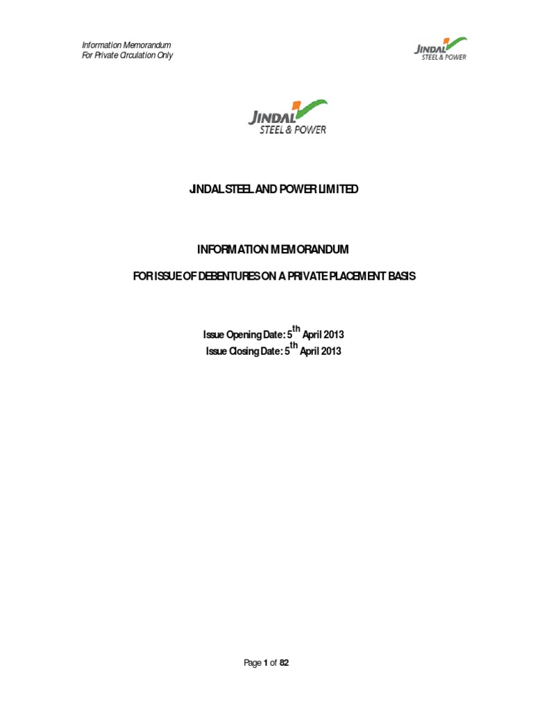 JSPL Im Vfinal | PDF | Interest | Securities (Finance)