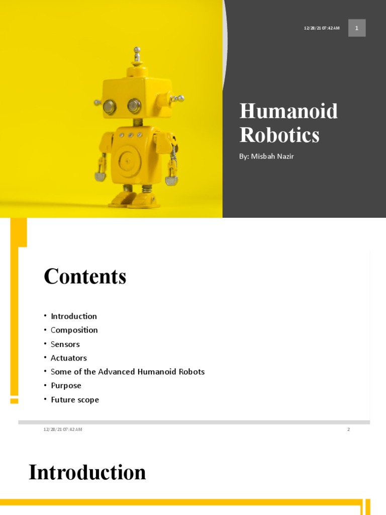 Humanoid Robotics: By: Misbah Nazir | PDF | Robotics | Technological Change