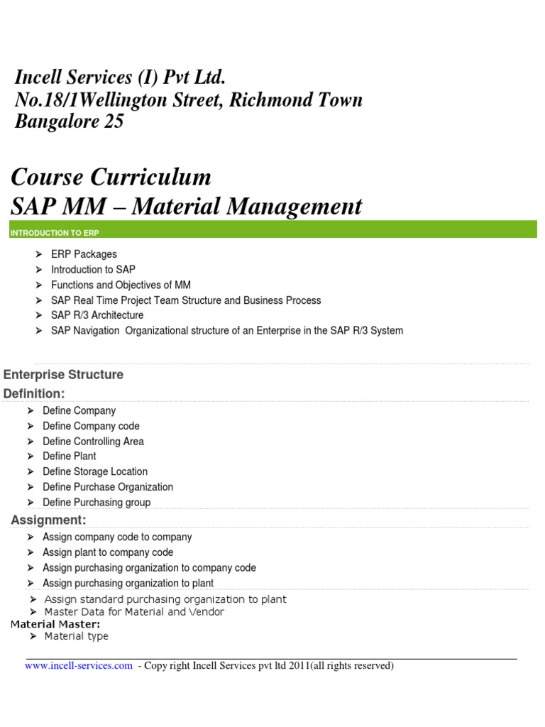 SAP MM Course Curriculum: A Comprehensive Guide to Material Management ...