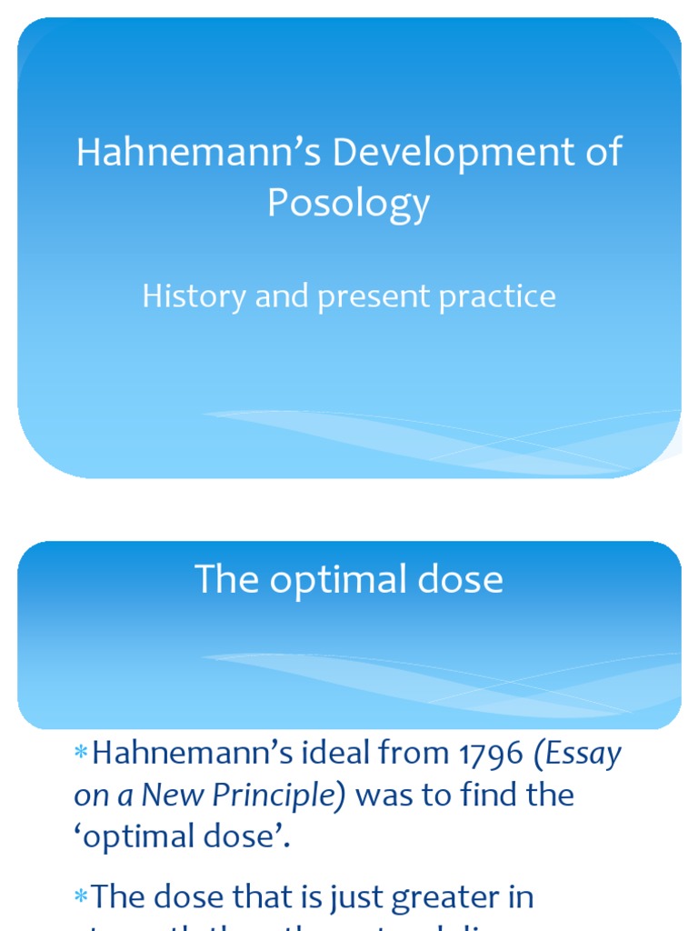 Hahnemann Development of Posology | PDF | Homeopathy | Medicine