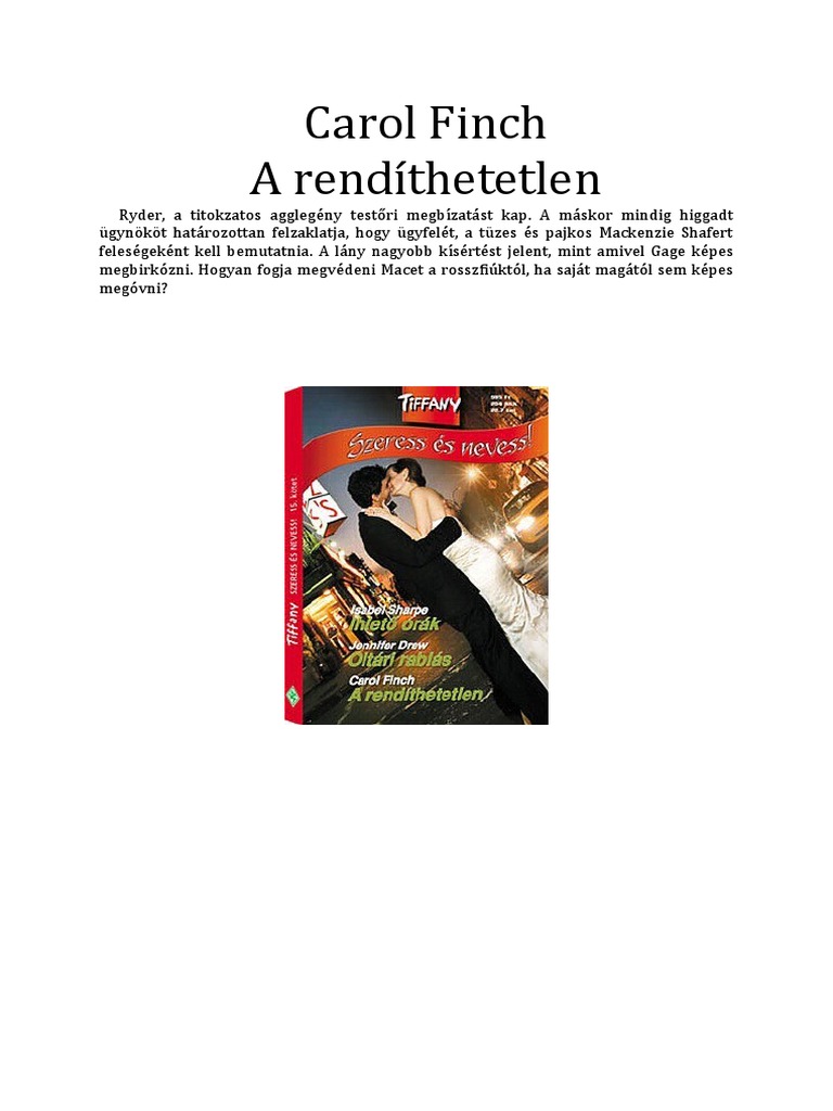TSZN 2008 15 (C) Carol Finch - Ryder's Cousins 3. - A Rendíthetetlen | PDF