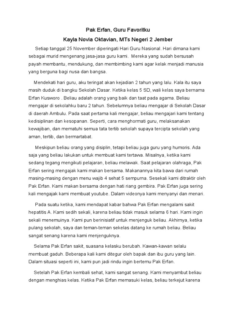 Cerpen Untuk Hari Guru Pdf